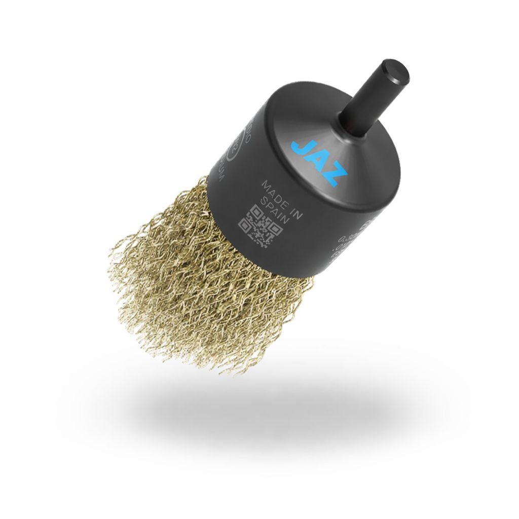 Pointed End Spindle Mounted Wire Brush – Stainless Steel, Crimped Wire ...